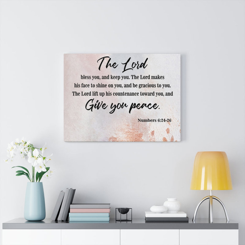 Give Your Peace Numbers 6 24 26 Scripture Christian Wall Art Bible Verse Print Ready to Hang 12 H x 16 W x 1.25 D